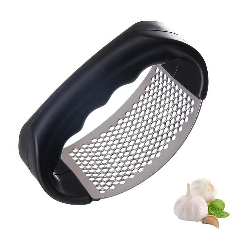 Manual Garlic Press with Handle, Stainless Steel Garlic Crusher ...