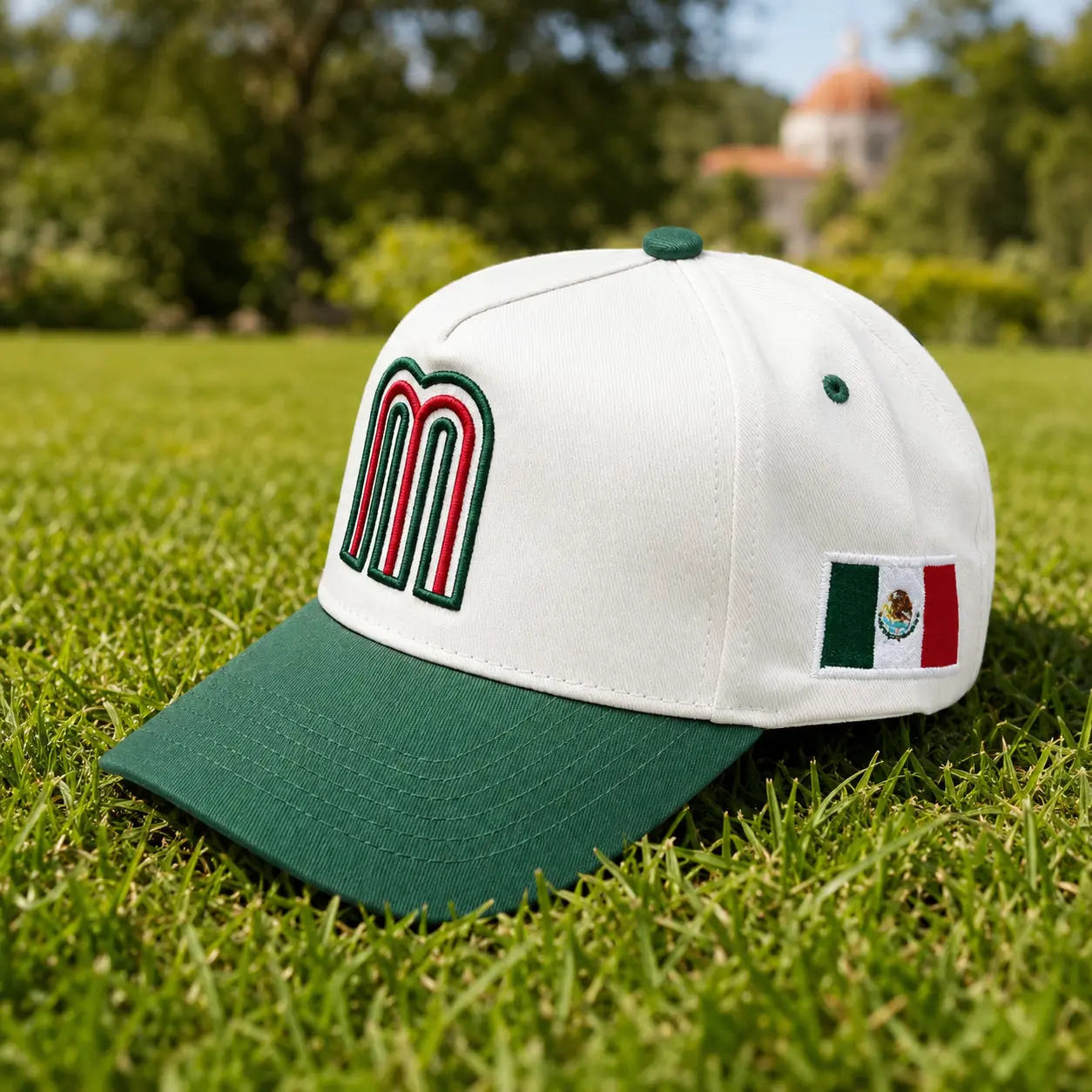 Mexican Flag Baseball Cap – Embroidered "M" Logo, Patriotic Mexico Hat ...