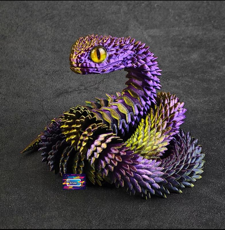30inches Articulated 3D Printed Snake Toy – Realistic Flexible Serpent ...