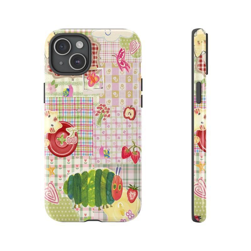 Retro Cartoon Patchwork Phone Case for iPhone & Samsung | Kawaii Cat ...