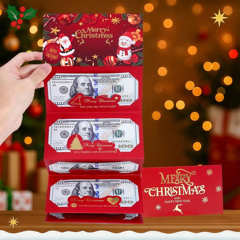 4PCS Christmas Cash Gift Envelope with Folding Surprise Money Clip ...