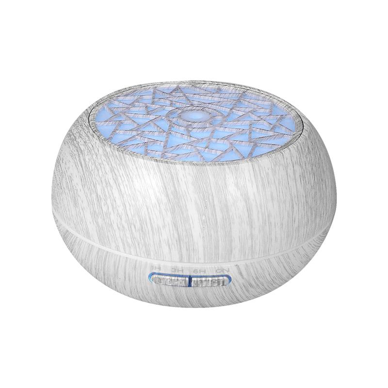 Ultra-Quiet 550ml Aroma Diffuser with Wood Texture Finish 7 Color LED ...
