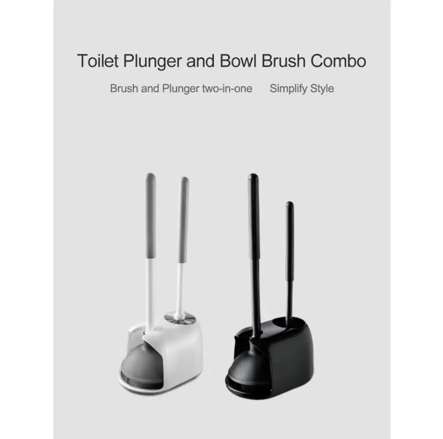 Toilet Plunger and Brush, 2 in 1 Toilet Bowl Brush Plunger Set with ...