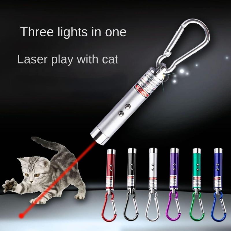 2025 NEW 6 PCS Cat Toys Laser Pointer Mini Keychain Laser Pointer LED ...