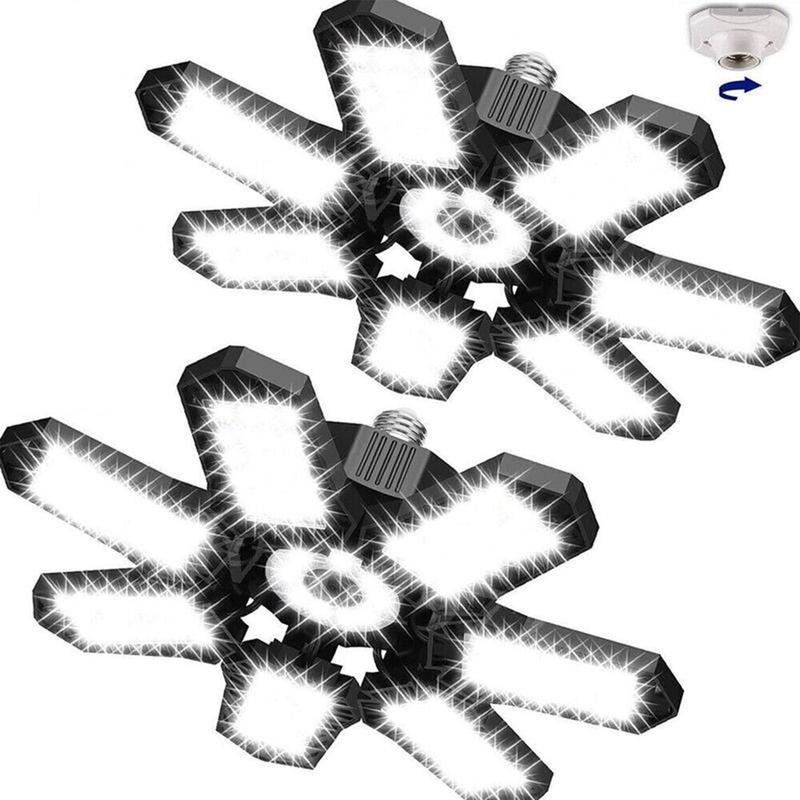 LED Garage Lights, 32W 2628LM Deformable Bright Shop Ceiling Bulb Lamp ...