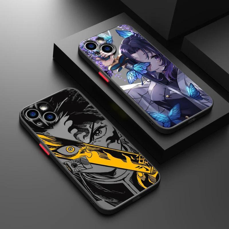 Anime Demo Slayer Cool Tanjiro For iPhone Case 16 15 14 13 12 11 Pro XR ...