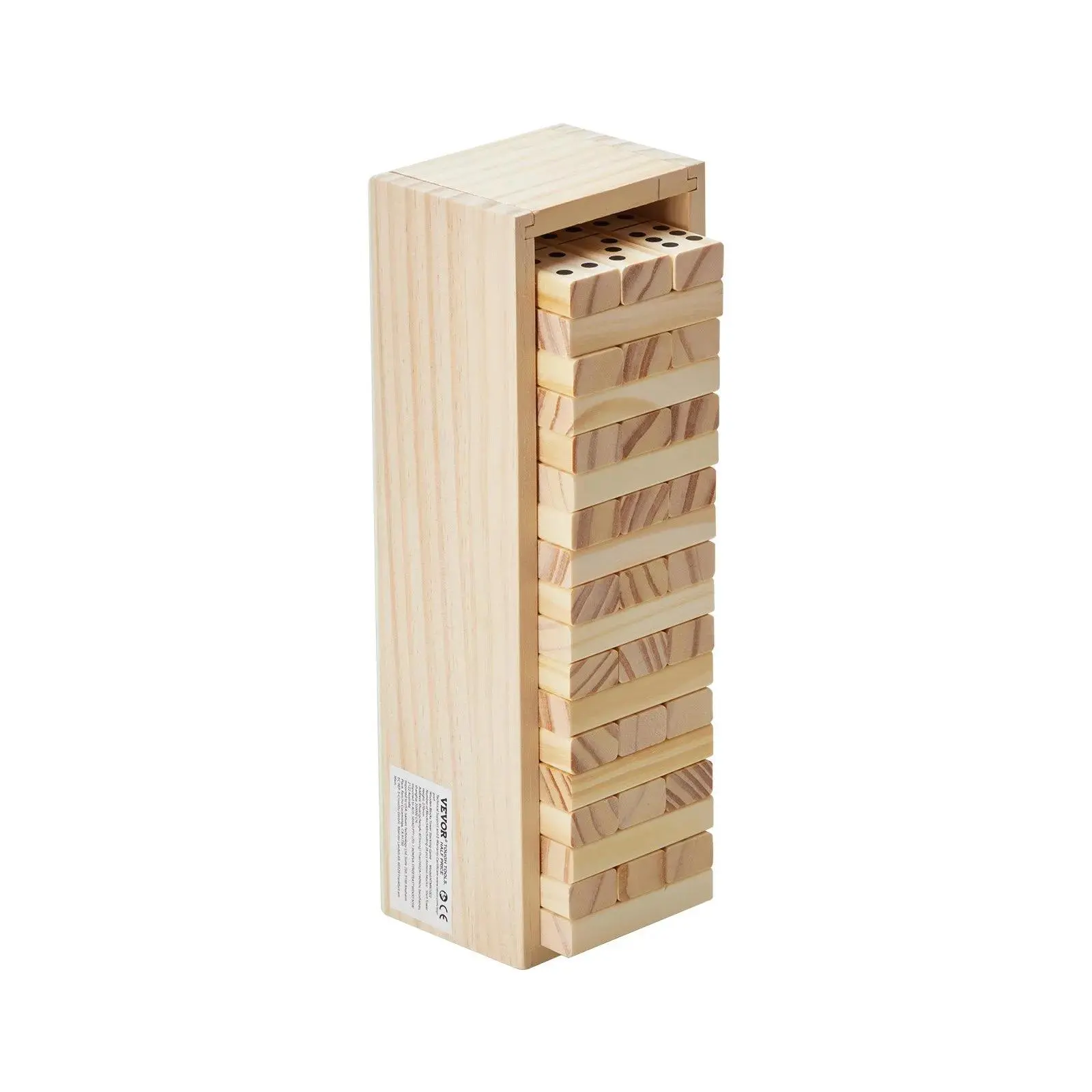 VEVOR Tumbling Timber Toy, 54 Blocks Tumble Tower Blocks Game, Pine ...