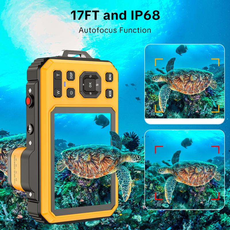 W&O Waterproof Camera 4K 64MP Autofocus Selfie Dual Screen Waterproof ...