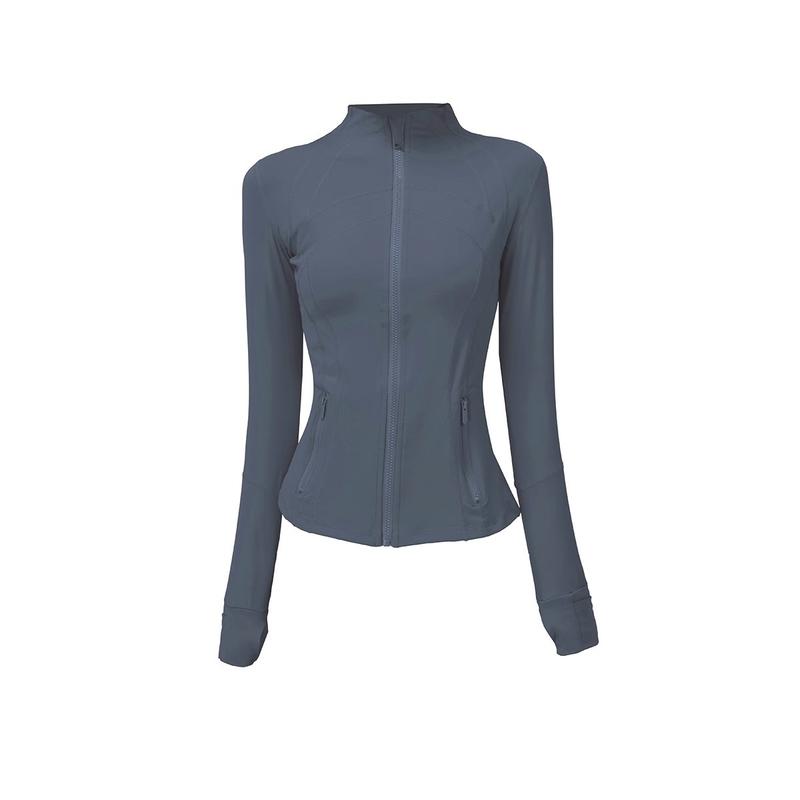 Sports Women's Clothing Gold Zipper Yoga Jacket Breathable Sports Top ...