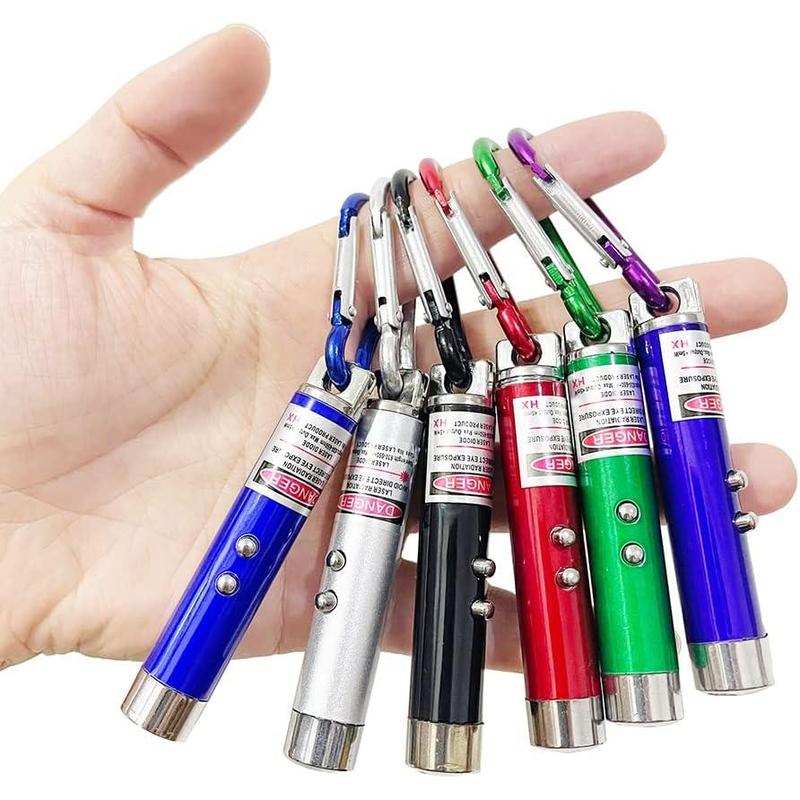 2025 NEW 6 PCS Cat Toys Laser Pointer Mini Keychain Laser Pointer LED ...