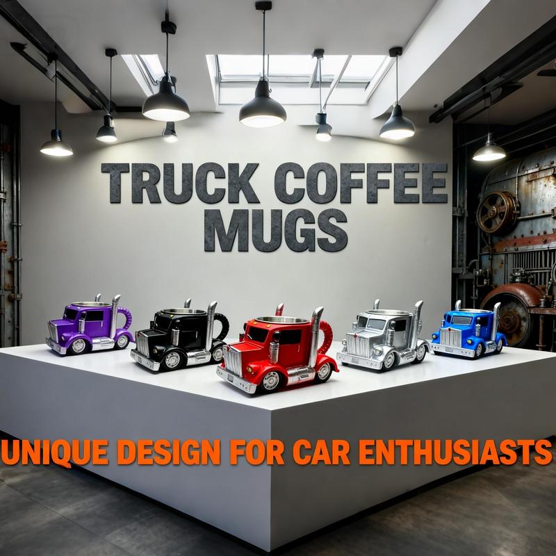 Truck Head-Shaped Car Coffee Mug 14oz Unique Resin & 304 Stainless ...