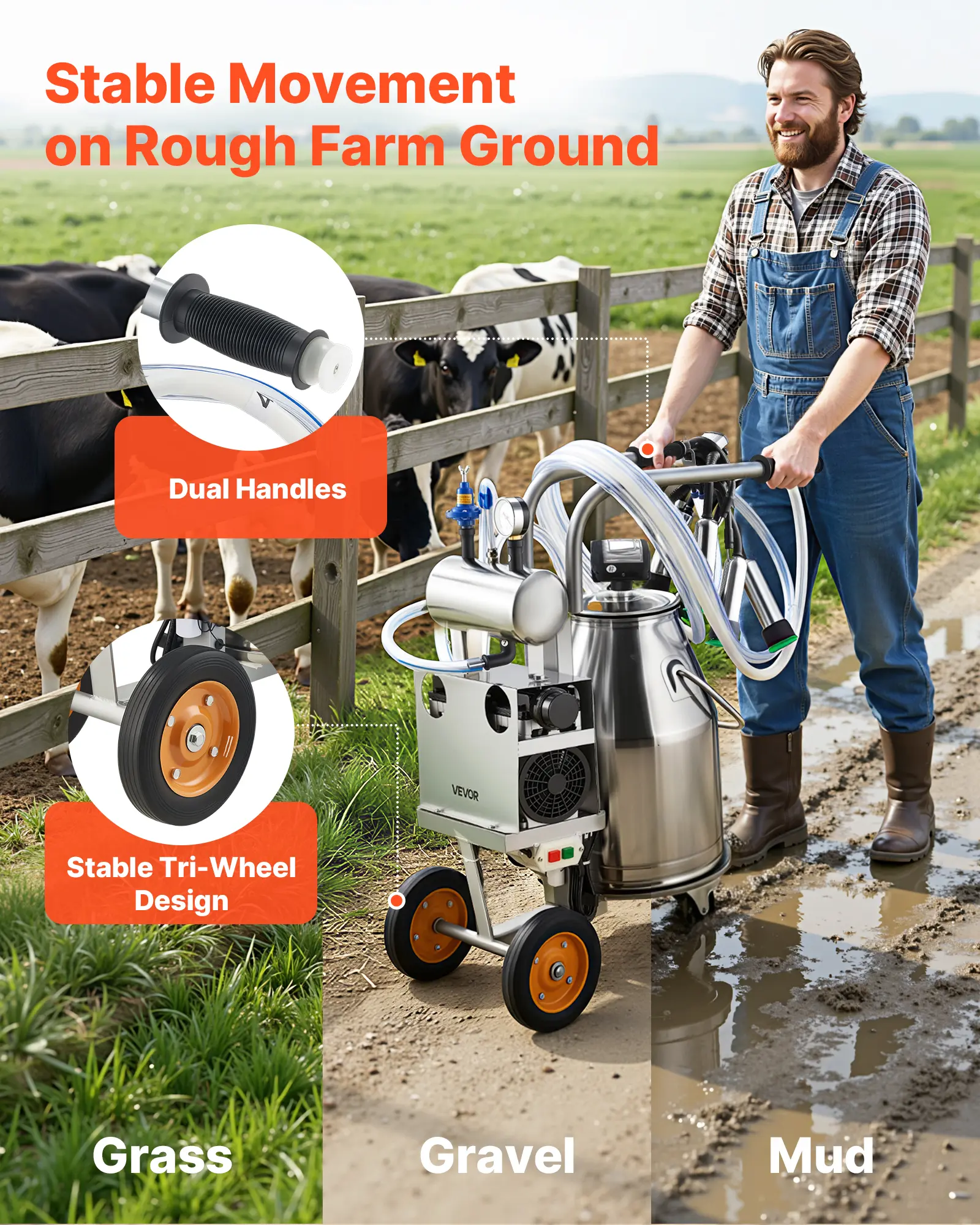 【Summervibes】VEVOR Electric Cow Milking Machine, 6.6 Gal / 25 L 304 ...
