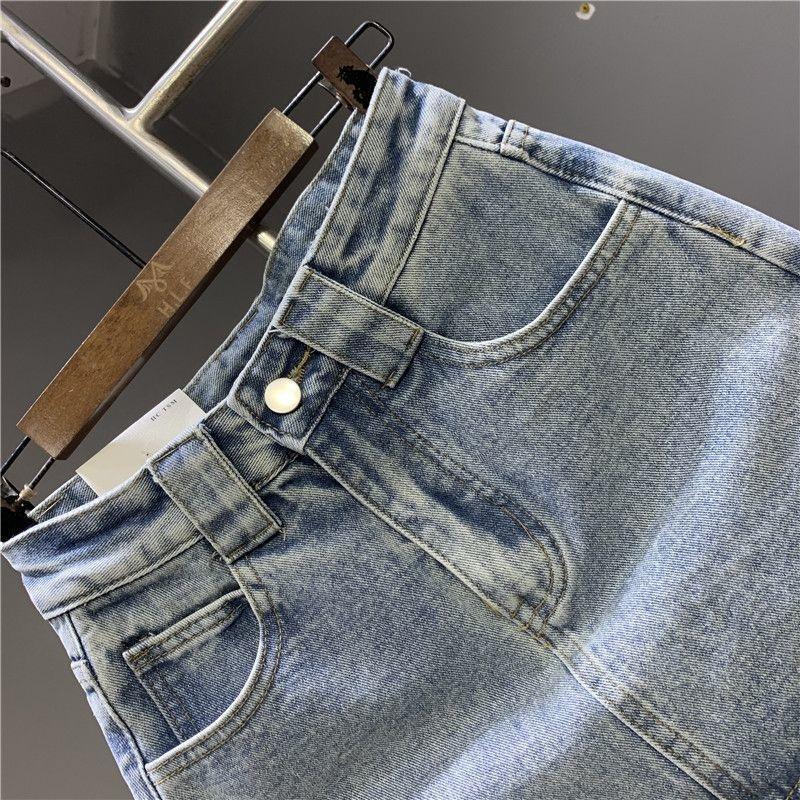 Fashion Simple Cut Denim Mini Skirt Women's 2025 Summer New Anti ...