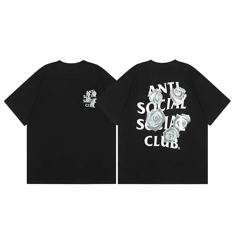 Anti Social Social Club "White Roses" Front/Back T-Shirt Bold Floral ...