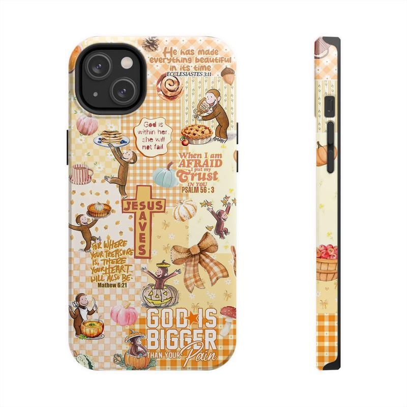 Jesus Curious Monkey Collage Phone Case for Christian Bible Verse ...