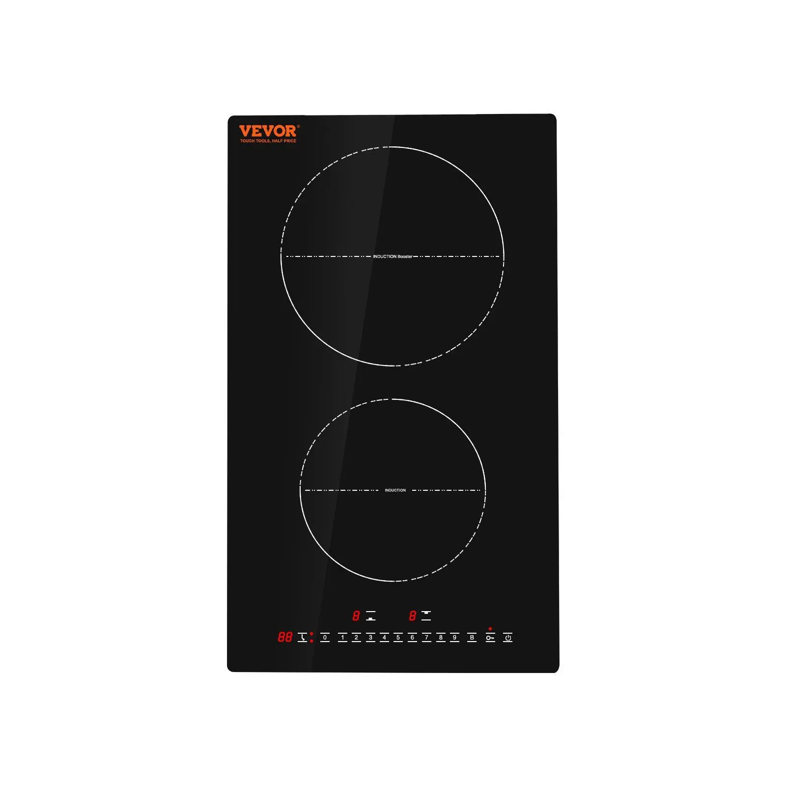 VEVOR Electric Cooktop, 2 Burners, 12'' Induction Stove Top,-in ...