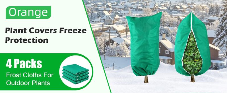 4-Pack Plant Covers Freeze Protection, Frost Covers with Zipper ...