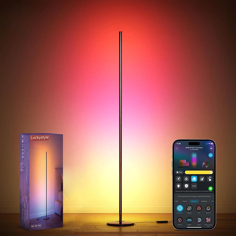 Luckystyle Floor Lamp LED Corner Lamp Alexa Compatible Smart Modern ...