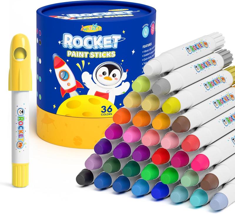 36/26/18 Color Rocket-shaped Gouache Paint Sticks, includes 120-page ...