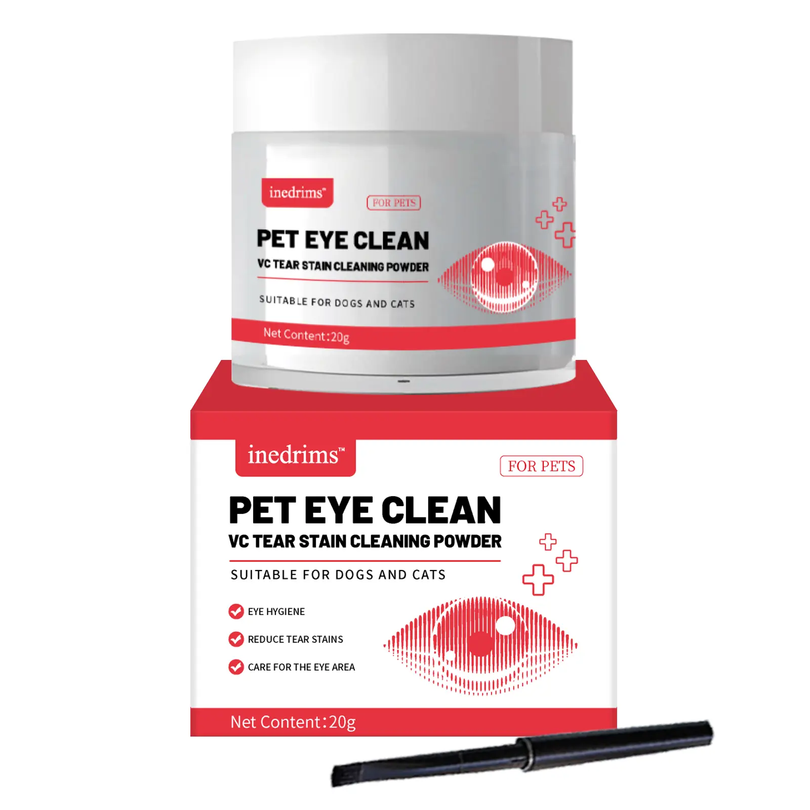 Inedrim Pet Tear Stain Removal Powder Natural Gentle Formula for Dogs ...