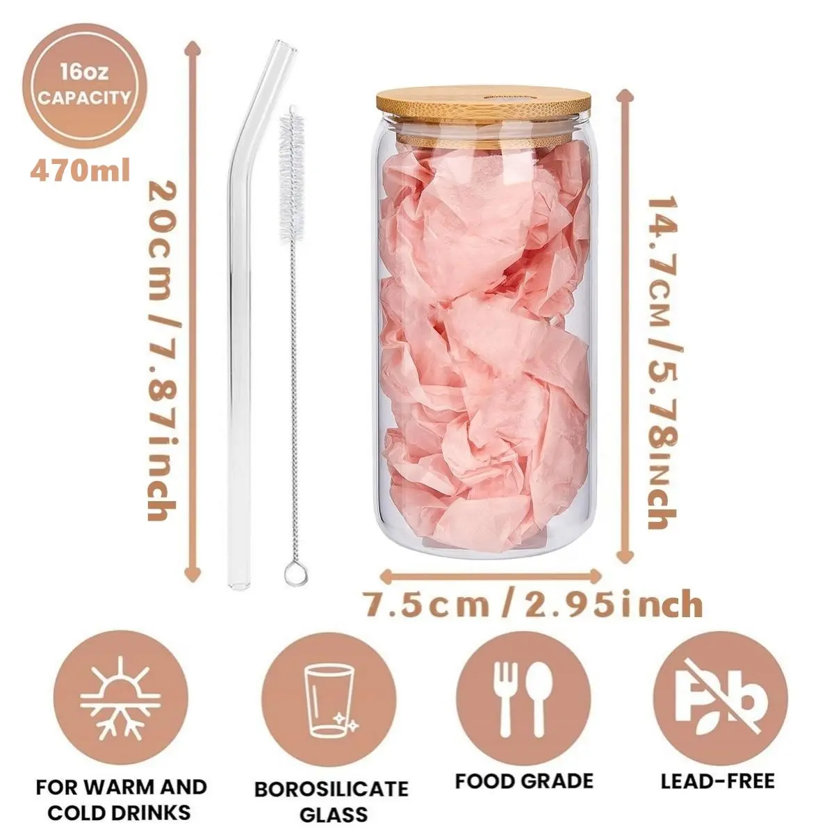 Transparent Glass Coffee Cup Gift for Dad, Birthday Present for Men ...