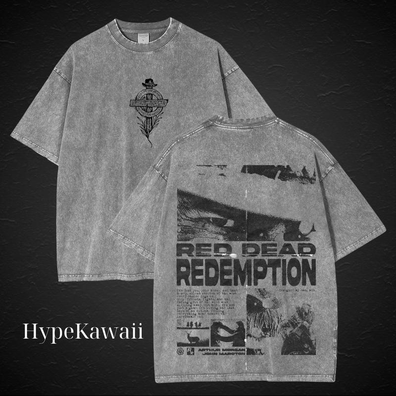Red Dead Redemption 2 Arthur Morgan Oversized Heavyweight Cotton T ...