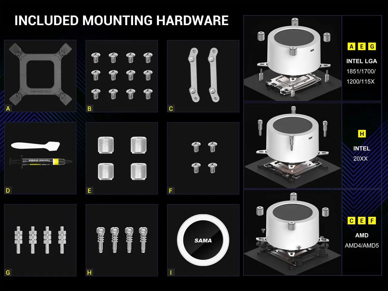 SAMA Q70 White CPU Liquid Cooler, 360MM Liquid Water AIO CPU Cooler ...