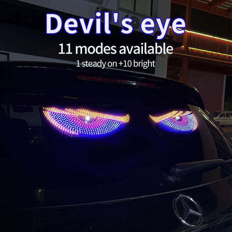 2pcs LED Devil Eyes Light for Cars Windshield Rear Window Demon Eye ...