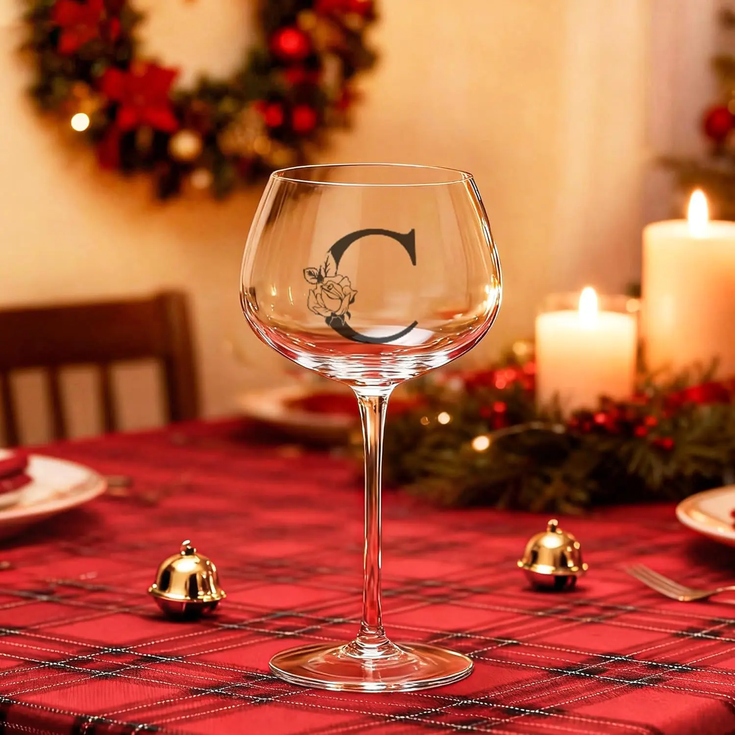 Personalized Wine Glass for Women, Engraved Monogrammed A-Z Customized ...