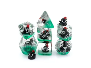 Arcanum Metal DnD Dice Set Carved Hollow RPG Dice 7-Piece Set with ...