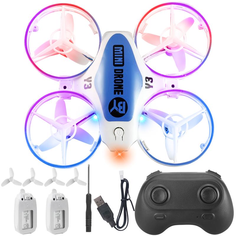 Mini Drones for Kids with Multicolor LED Lights Long Flight Time Three ...
