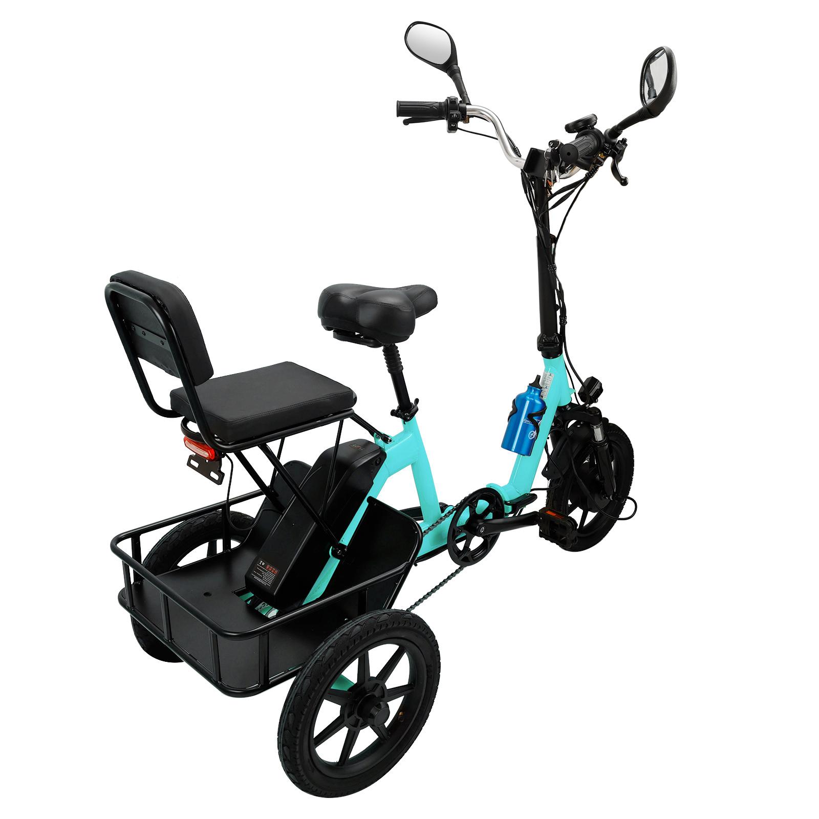 Areyourshop 350W Foldable Three Wheel Electric Tricycle for Adults ...