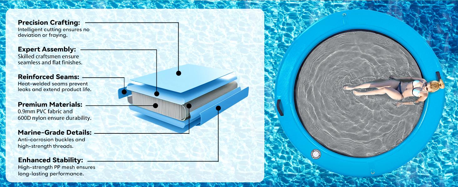 Round Inflatable Floating Dock, Sunchill Float Ring, Hammock Tanning ...