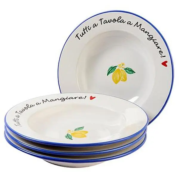 Lidia's Kitchen Lidia Bastianich 4-pack Pasta Bowls with Signature ...
