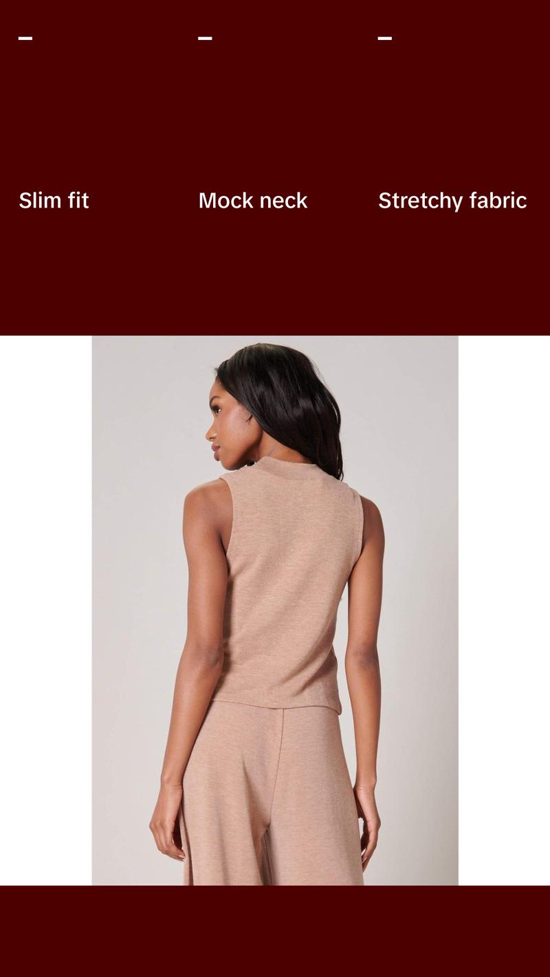 Neada Mock Neck Knit Tank - TikTok Shop | Holiday Sales TikTok Shop