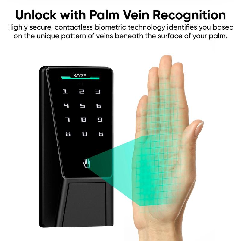Wyze Palm Lock — Wi-Fi Palm Recognition Smart Lock for Front Door ...
