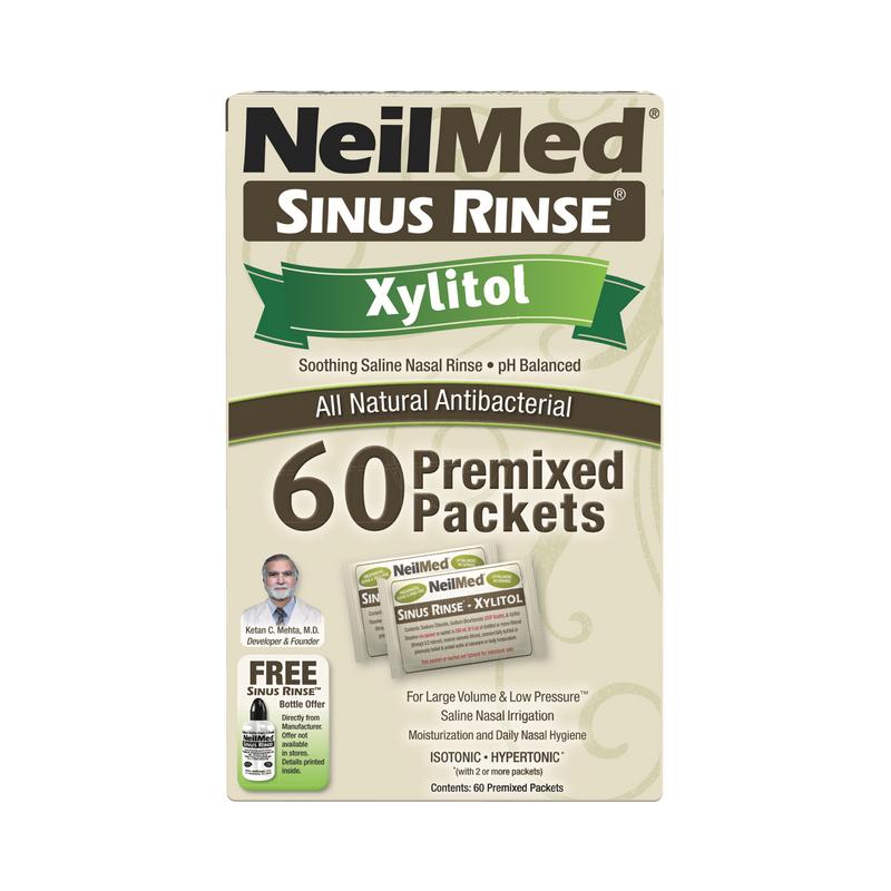 NeilMed Sinus Rinse Premixed Refill Packets With Xylitol, 60ct