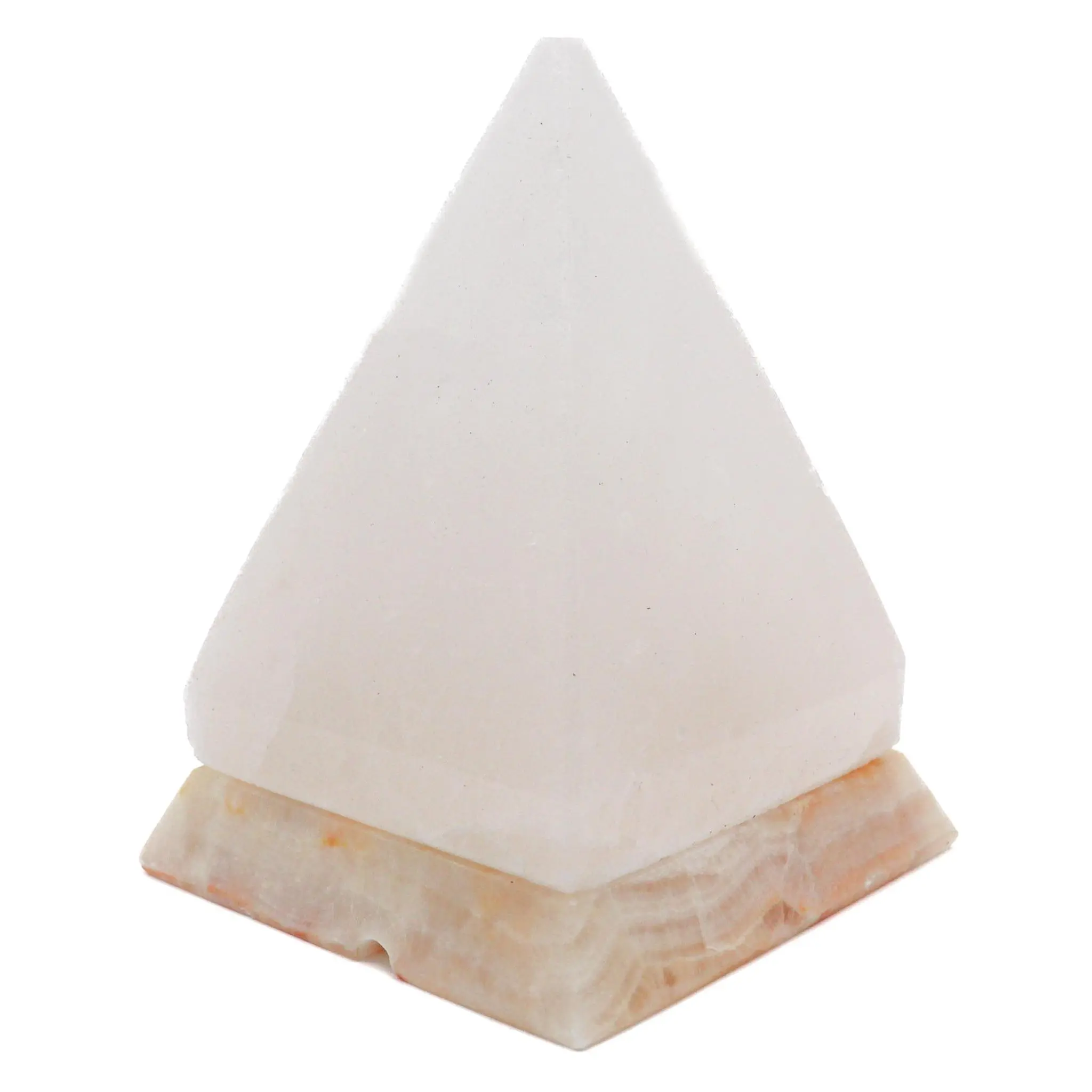 White Himalayan Salt Pyramid Shape Lamp w/ Onyx Marble Base - TikTok Shop