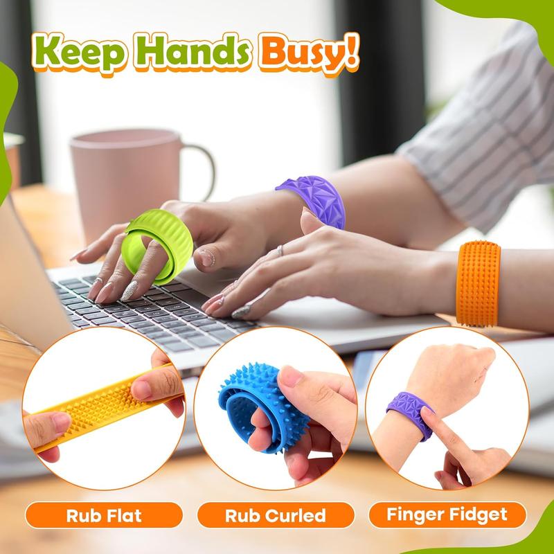 Sensory Fidget Toys Slap Bracelets: Textured Silicone Autism Toys for ...