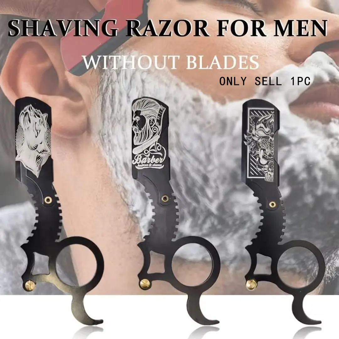 Men'S Straight Edge Barber Razor Stainless Steel, 10pcsBlade, Classic ...