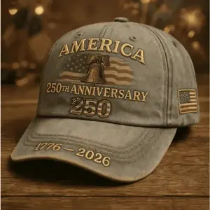 250th Anniversary 1776-2026 Distressed Denim Baseball Cap for Men ...