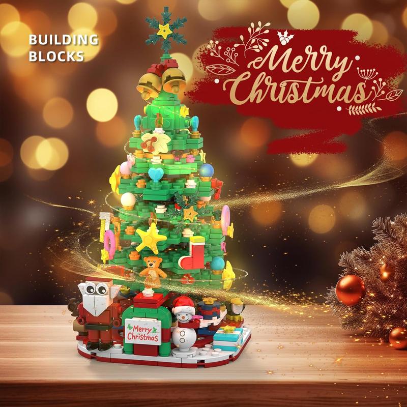 Advent Calendar 2025 Christmas Tree Building Blocks Set with LED Light ...