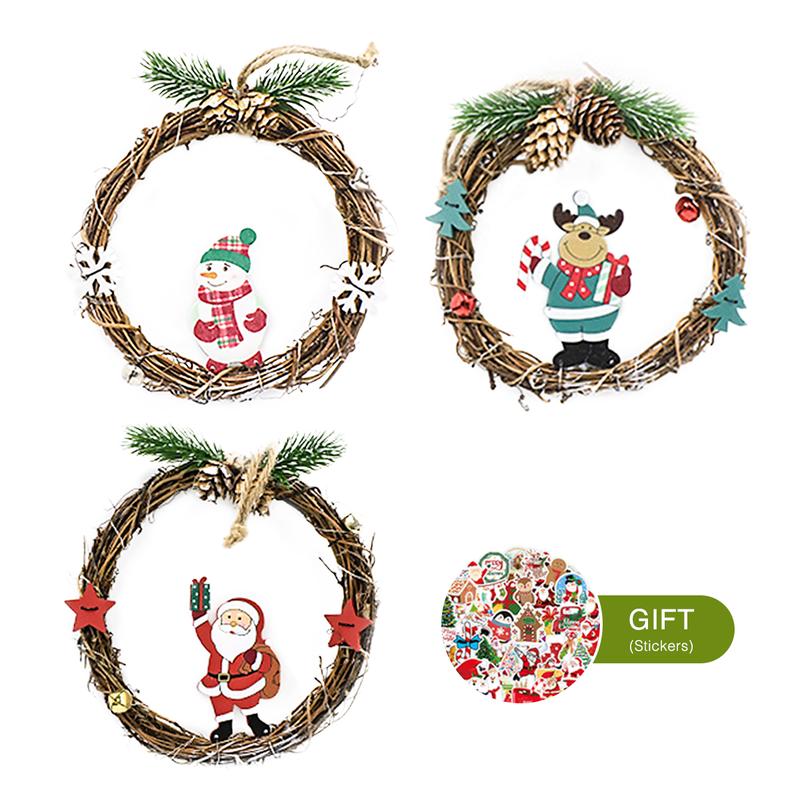 Lighted Wreath, 7 Inch Rattan Wreath, Artificial Pine Wreath - TikTok Shop