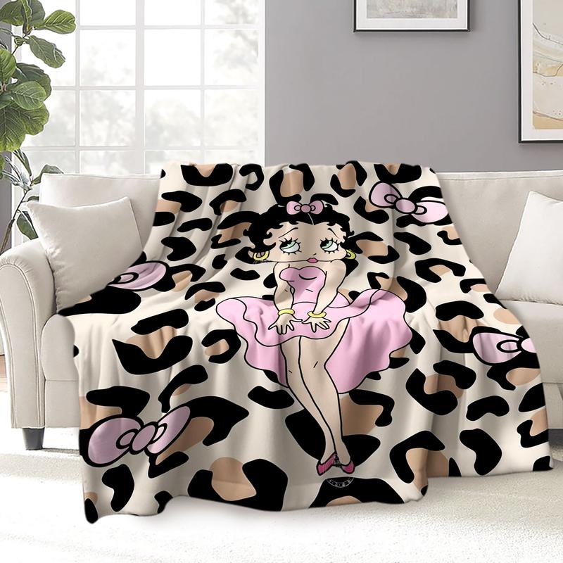 BETTY BOOP Cartoon Blankets Ultra Soft Polyester Cozy for Bed Sofa ...