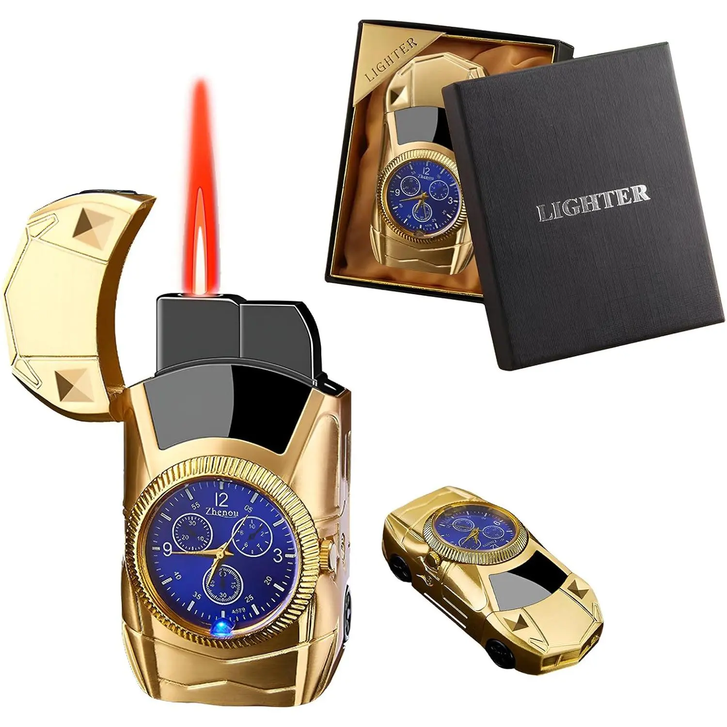 Windproof Lighter With Watch, Creative Cool Sports Car-Shaped Lighters ...
