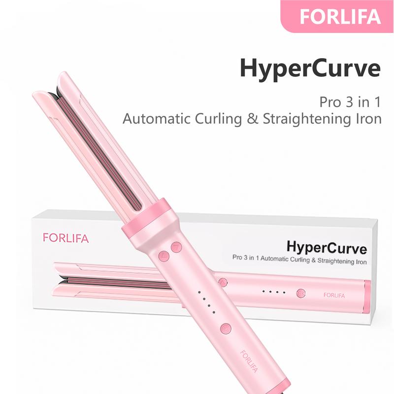 FORLIFA-Pro HyperCurve:3 in 1 Automatic Curling & Straightening Iron ...