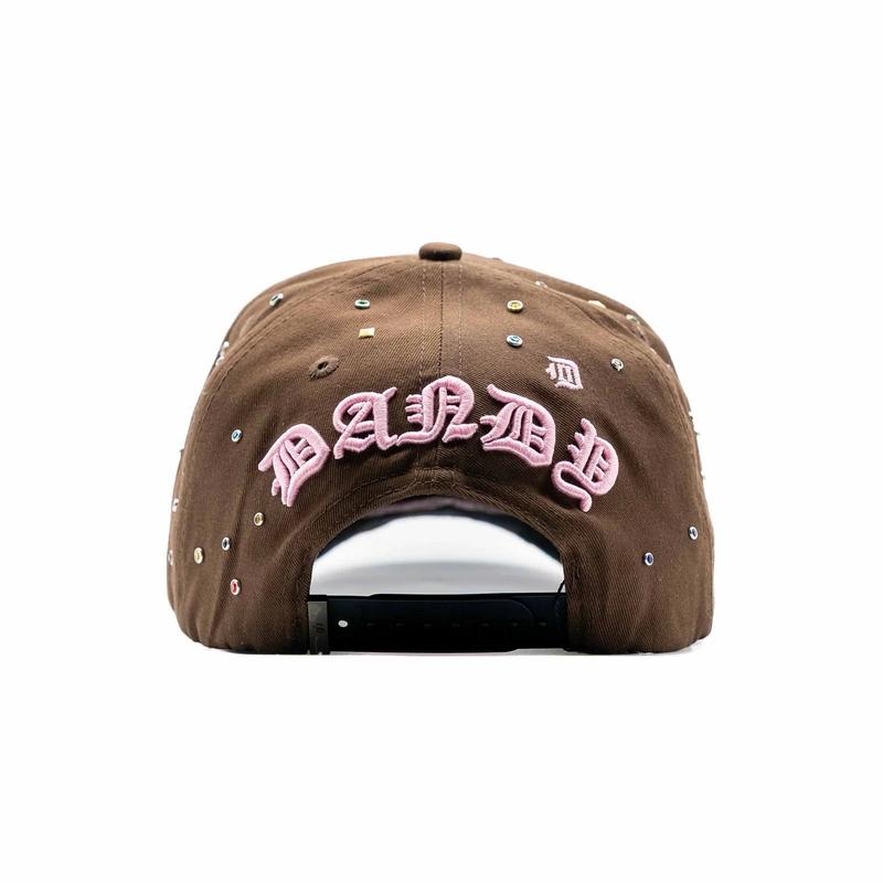 Dandy Hats Ten 10th Year Anniversary Brown Hat with Pink Embroidery and ...