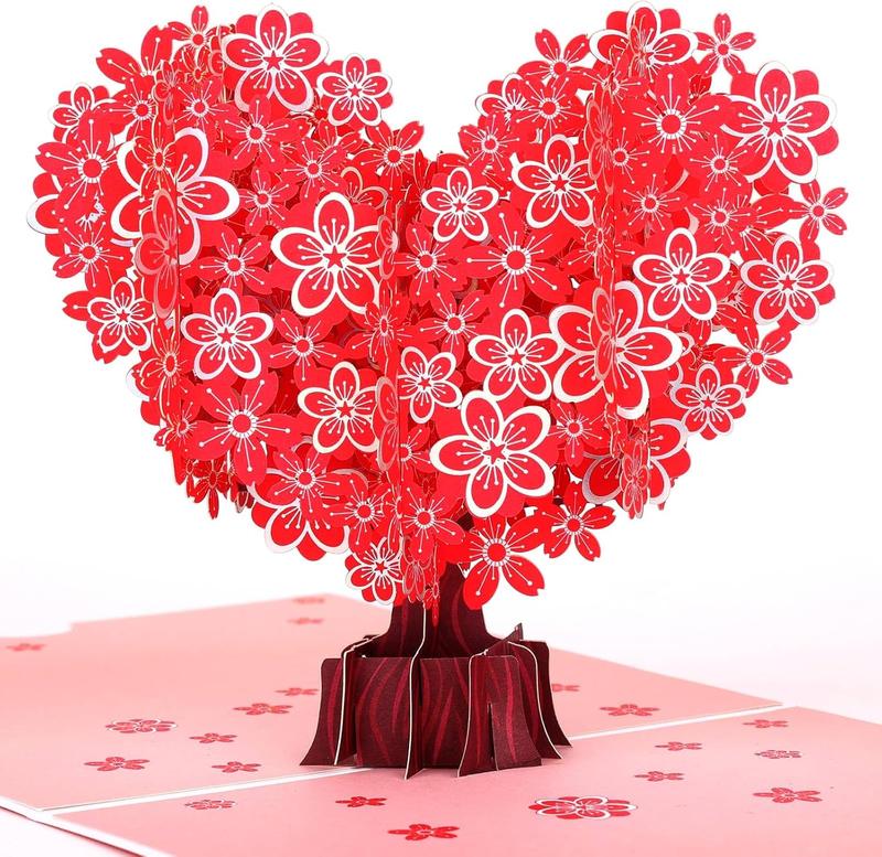 3D Pop-Up Anniversary & Valentine's Day Card with Love Tree & Hearts ...