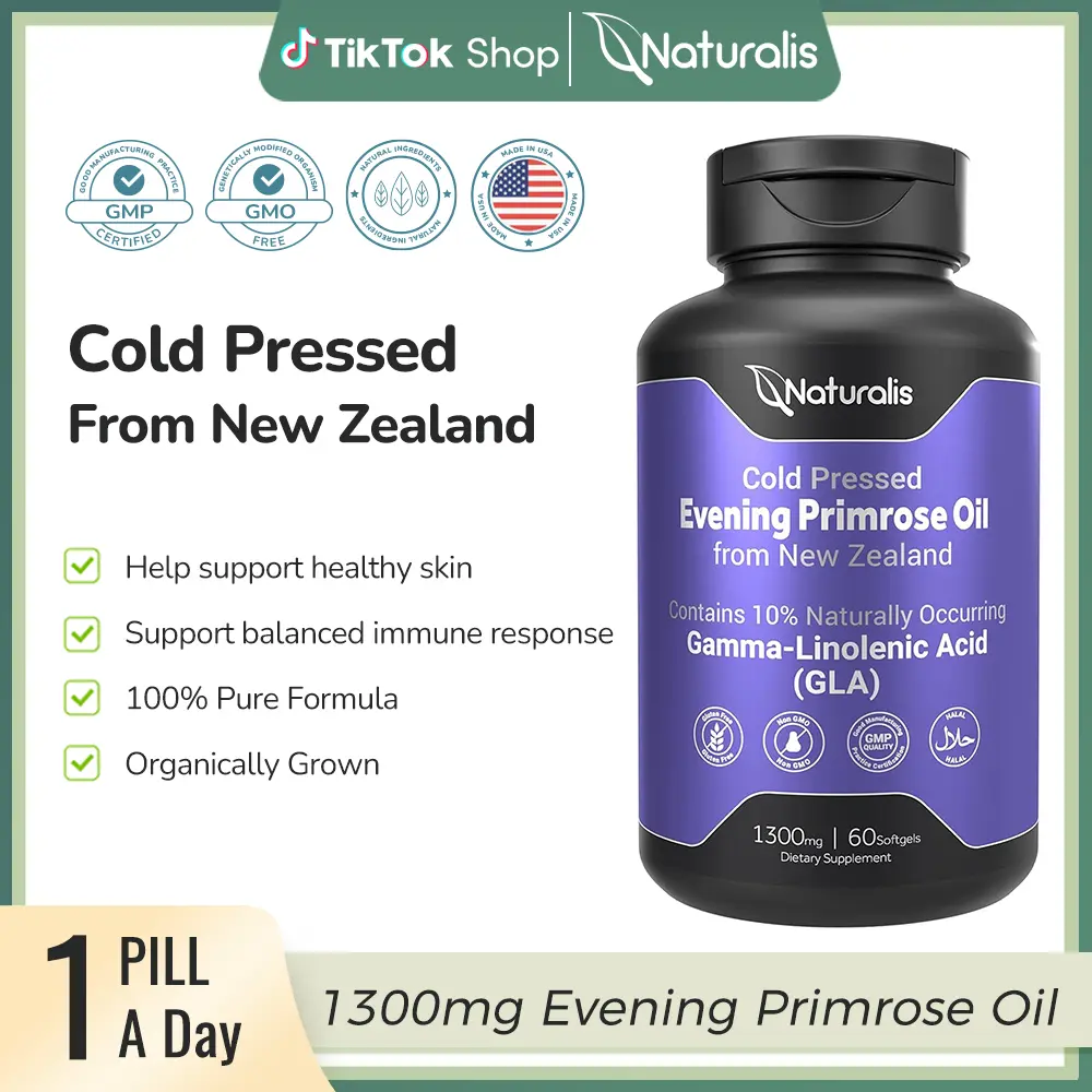 Naturalis Evening Primrose Oil (1300mg) | 100% Natural from New Zealand ...