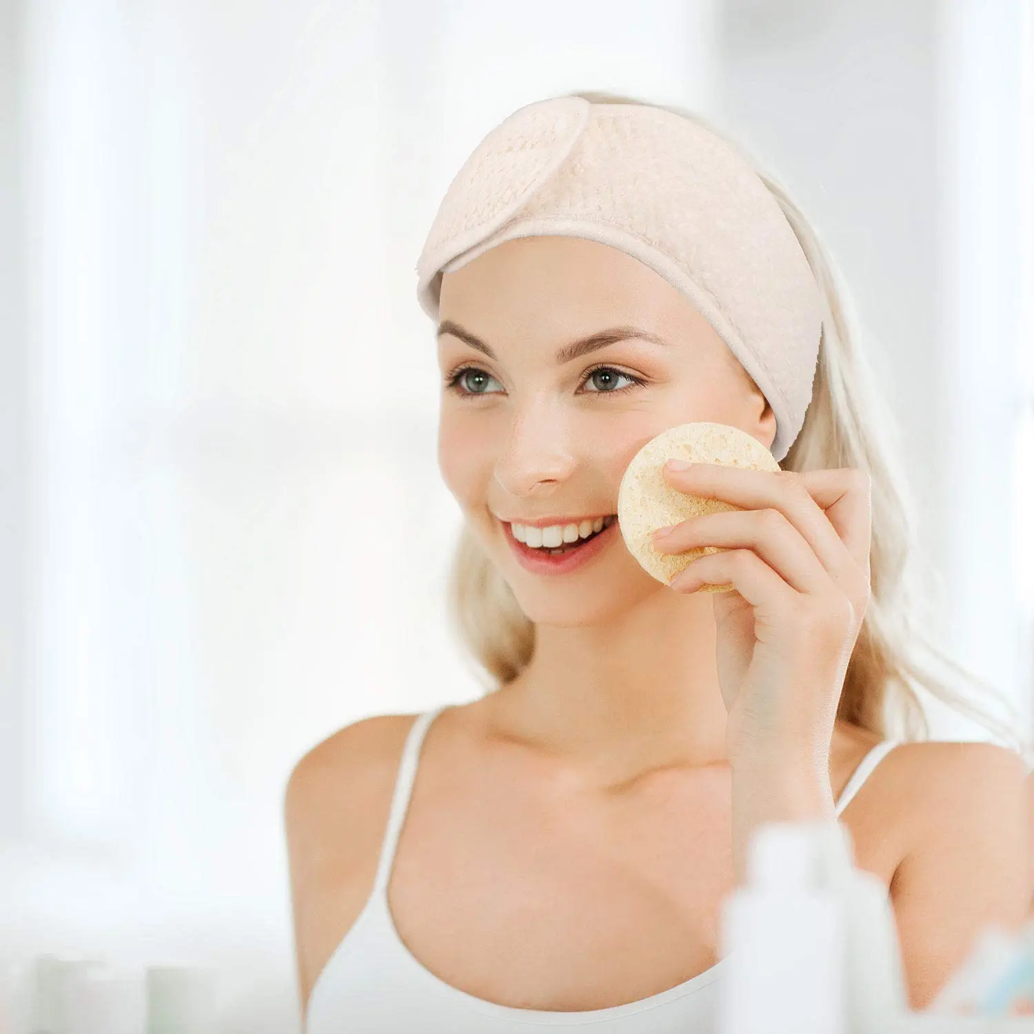 4PCS Spa Facial Headband Set – Soft Adjustable Makeup Hair Wrap Towels ...